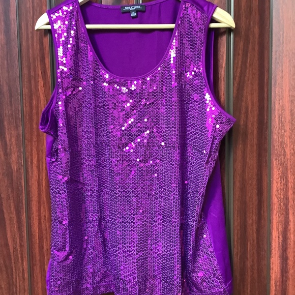 Notations | Tops | Purple Sequined Tank Top | Poshmark